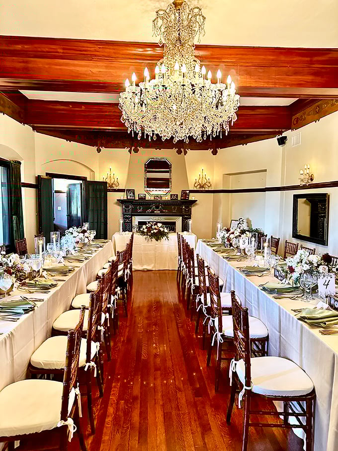 Dinner is served under crystal chandeliers that have witnessed countless toasts, celebrations, and probably a few "I can't believe I ate that much" moments.