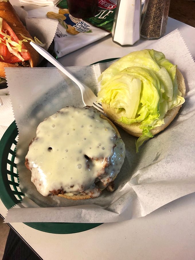 This isn't just a burger—it's what happens when a cheesesteak joint decides to show other handheld foods who's boss.