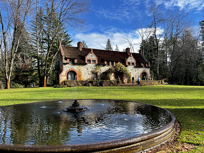 This isn't a movie set—it's Empire Mine State Historic Park's magnificent stone manor. Downton Abbey with a California twist and considerably less drama.