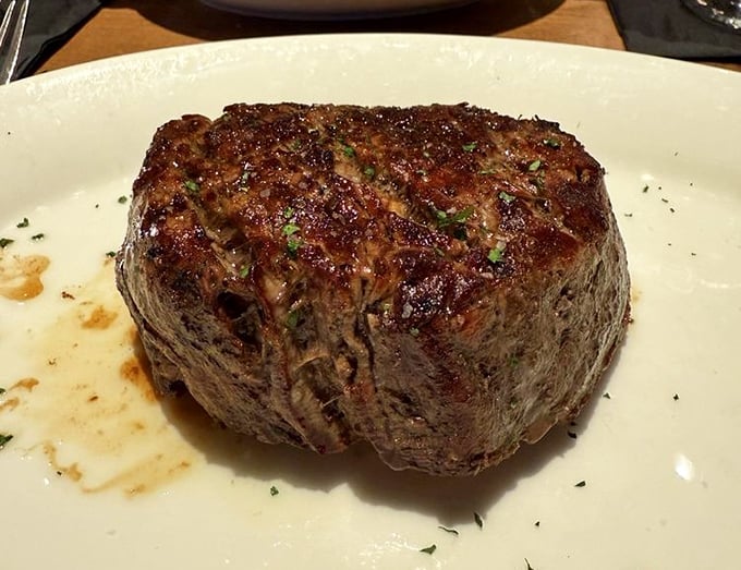 This filet mignon isn't just tender—it's practically writing love sonnets to your taste buds with each perfectly charred bite.