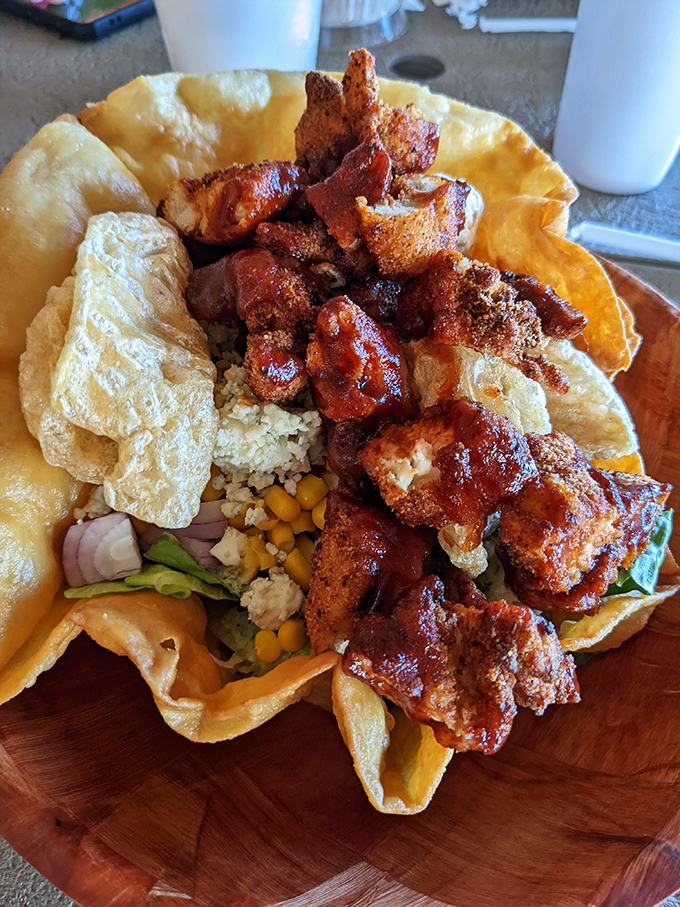 These aren’t just fish tacos—they’re an edible work of art. The perfectly seasoned fish and crispy tortilla shell create Florida’s tastiest architectural achievement.