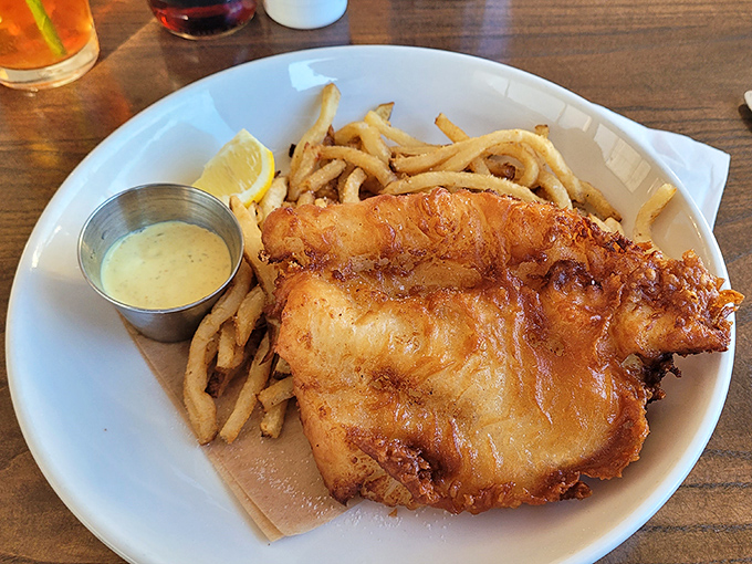 The fish and chips that started this whole beautiful obsession – crispy, flaky, and completely life-changing.