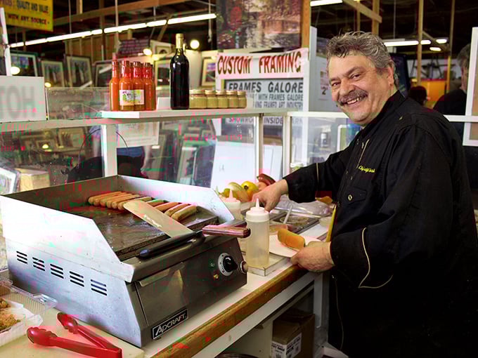 The universal language of hot dogs sizzling on the griddle—a symphony that makes waiting in line feel like anticipating the first notes of a favorite song.