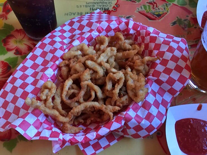 Fried clam strips that crackle with each bite – the seafood equivalent of potato chips. Just try stopping at one handful.