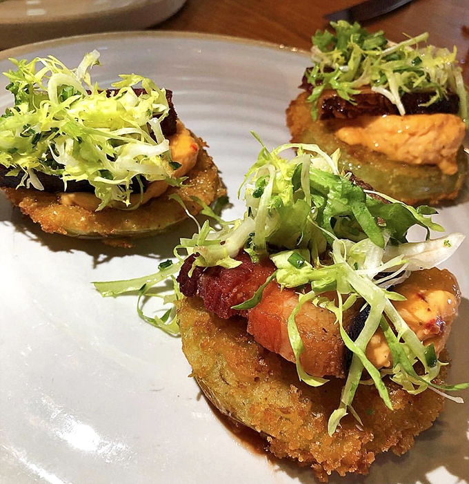 These aren't your grandma's fried green tomatoes—unless your grandma was secretly a gourmet chef with a flair for presentation.