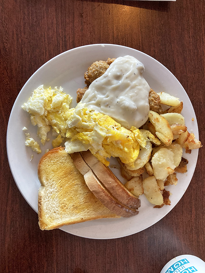 A breakfast plate that answers the eternal question: "Why can't every day start with perfectly executed comfort food?"