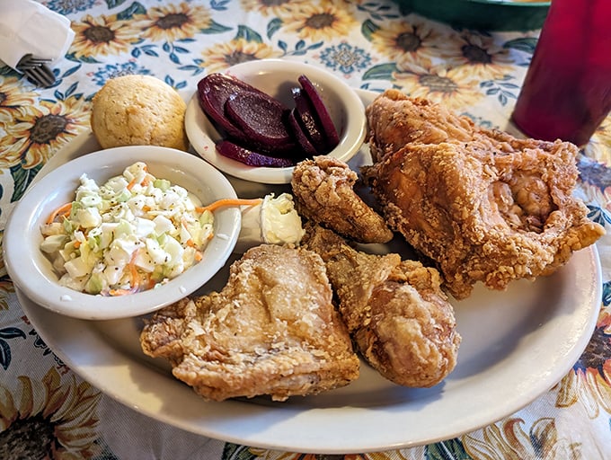 Golden fried chicken that makes you understand why the Colonel kept his recipe secret – this is the competition.