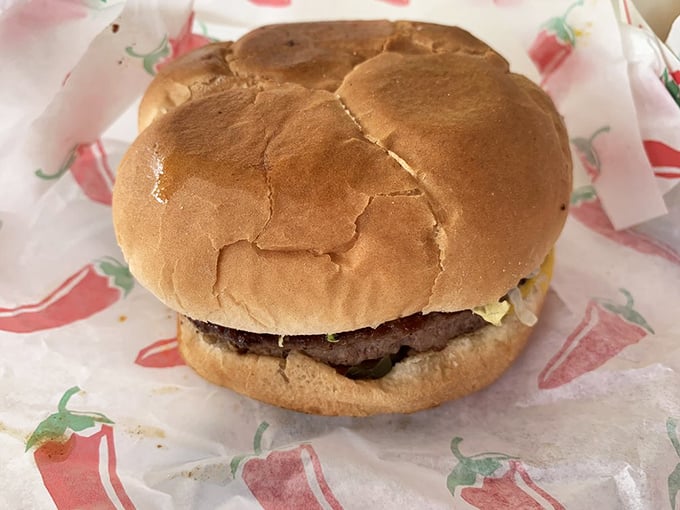 Simplicity perfected—a burger that doesn't need fancy aioli or artisanal buns to make you close your eyes and sigh with contentment.