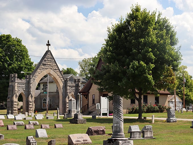 History and serenity coexist in Greenville Union Cemetery, where ornate stone monuments tell stories of those who came before.