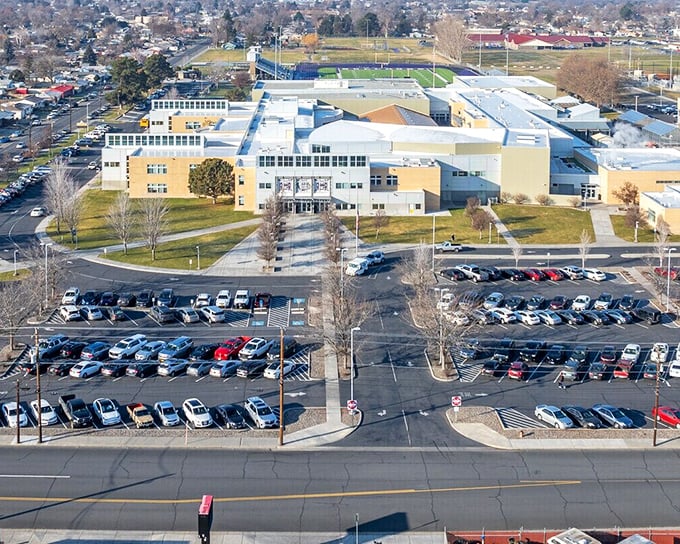 Hermiston High School stands as the community's educational hub. Good schools matter even in retirement—they're indicators of community values.