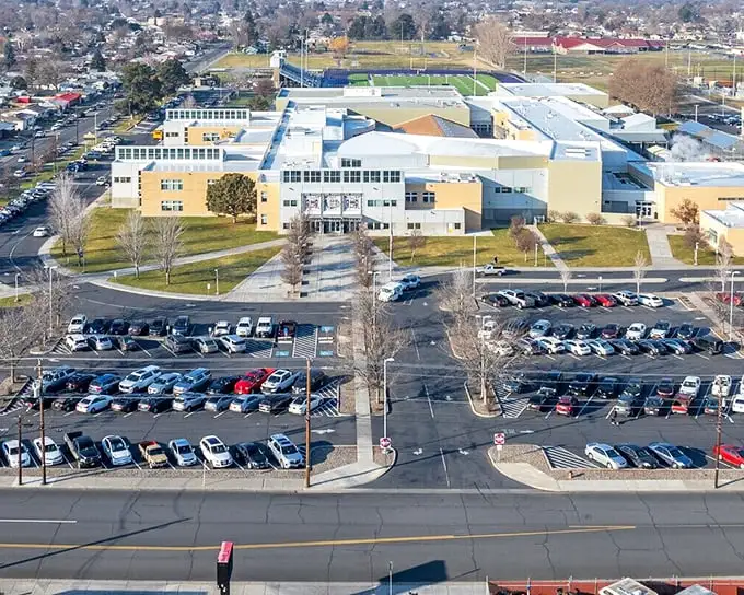 Hermiston High School stands as the community's educational hub. Good schools matter even in retirement—they're indicators of community values.