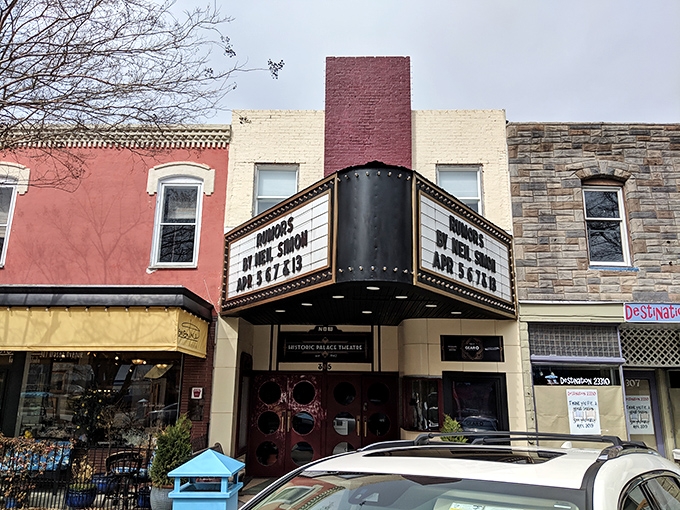 The Historic Palace Theatre stands as a nostalgic reminder of simpler times when an evening's entertainment didn't require scrolling through endless streaming options.