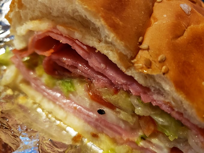 The Italian sub – where layers of ham, salami, and provolone create the kind of sandwich that makes lunch breaks worth looking forward to.