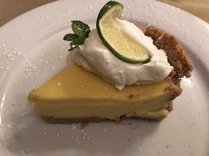 Key lime pie that strikes that perfect balance between tangy and sweet—the kind of dessert that makes you forget you came for steak.