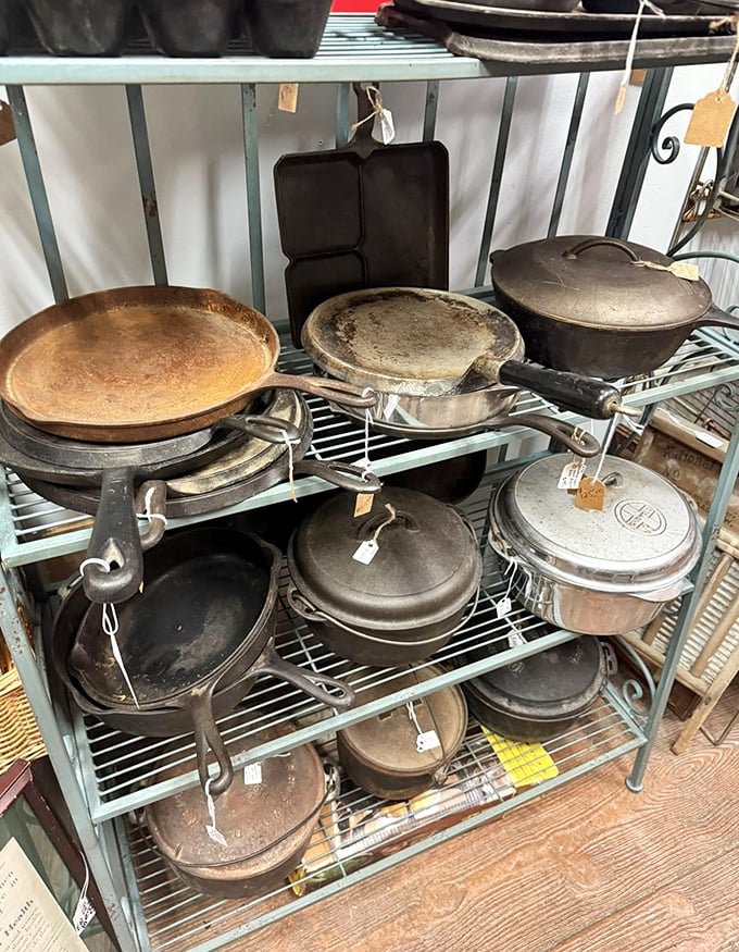 Cast iron paradise where modern non-stick pans dare not enter. These seasoned beauties have cooked more Sunday suppers than your grandmother's recipe box.