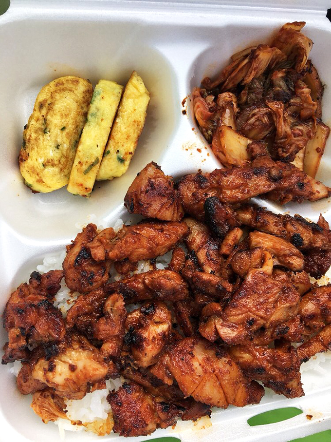 Korean BBQ chicken that's charred to perfection, served with grilled egg and kimchi that would make your grandmother jealous – even if she's not Korean.