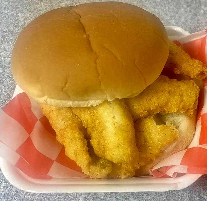 Lake Erie's finest swimmers get the royal treatment between two slices of pure satisfaction here.