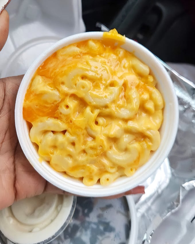 Mac and cheese so gloriously gooey it should require a warning label. This isn't that sad orange powder stuff from your childhood.