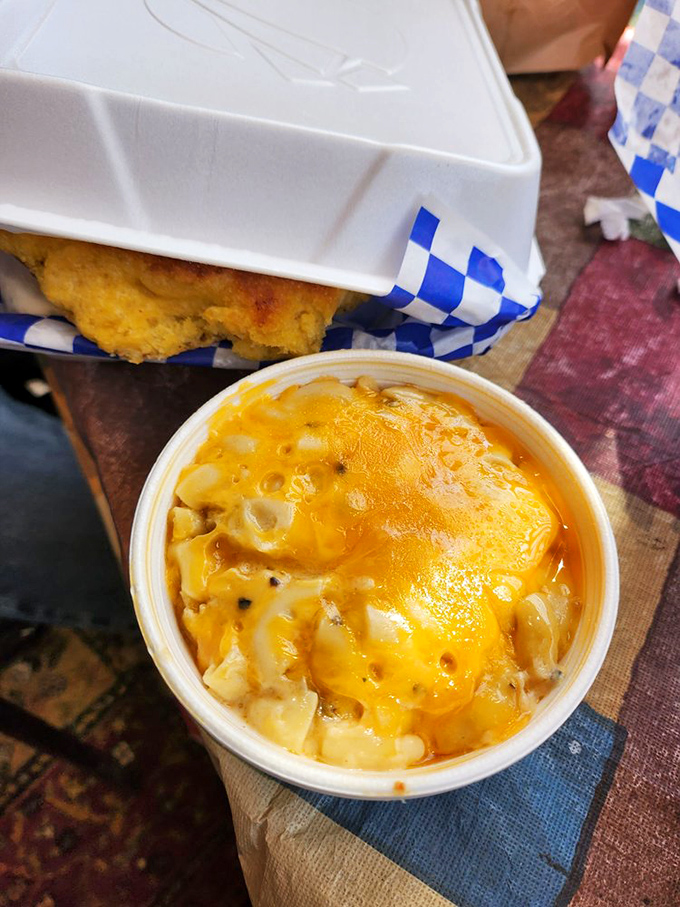 Mac and cheese that makes you question all other versions you've tried. The molten cheese blanket covering perfectly cooked pasta is comfort food elevated to art form.