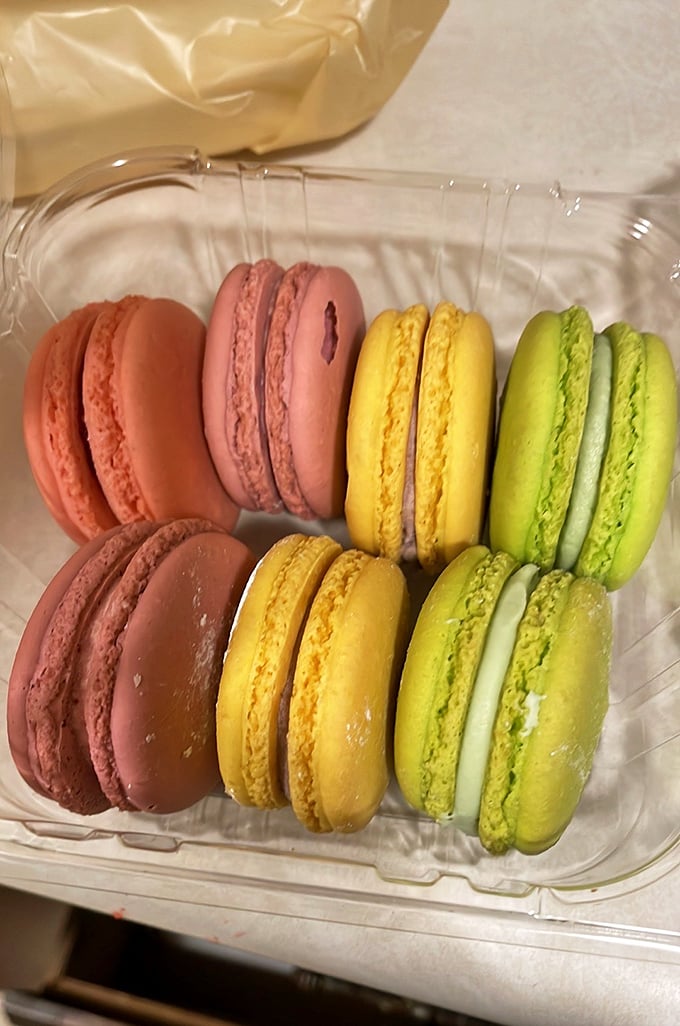 Macarons in technicolor glory—like edible jewels in a bakery case. These delicate French-inspired treats prove Corbo's excels beyond just Italian classics.