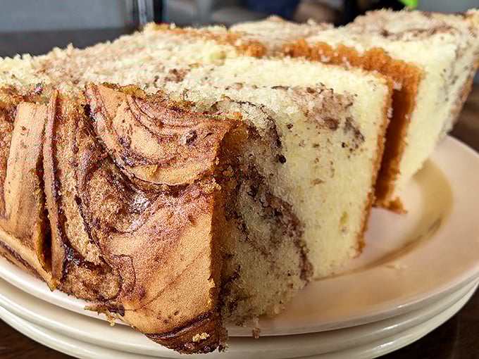 Marble cake that puts ordinary desserts to shame. The perfect swirl of chocolate and vanilla—a peaceful coexistence that world leaders could learn from.