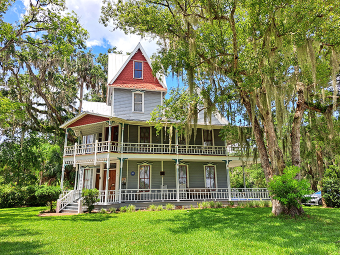 This Victorian beauty could double as a movie set—complete with wraparound porch where you can practically see the ghosts sipping lemonade.