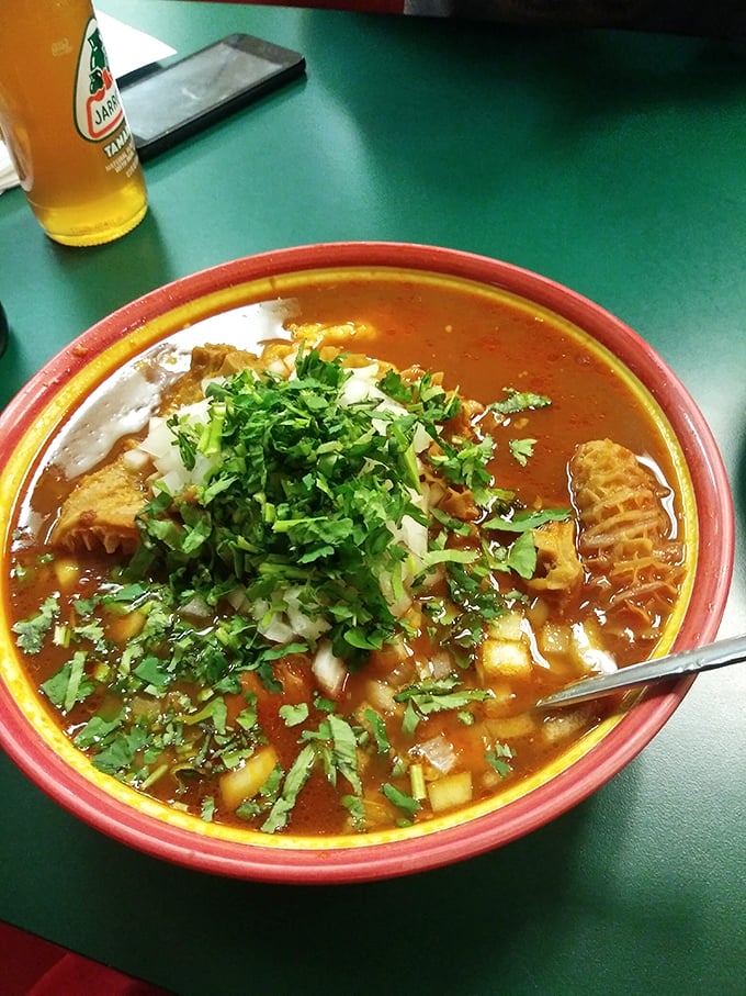 This hearty menudo isn't just soup—it's a warm hug in a bowl. The kind of dish that makes you forget what day it is.