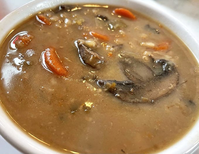 This mushroom barley soup doesn't just warm your body—it hugs your soul. Each spoonful is like a cozy sweater on a chilly beach evening.