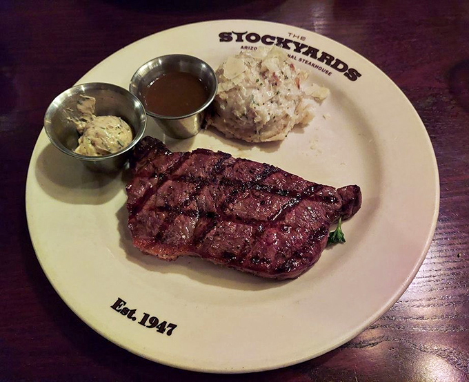 A classic New York strip with perfect grill marks and a loaded baked potato. Some traditions endure because they're simply unimprovable.