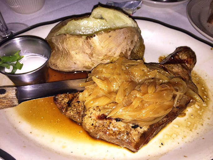 This isn't just a steak with onions – it's a masterclass in simplicity, where quality ingredients meet decades of cooking expertise.