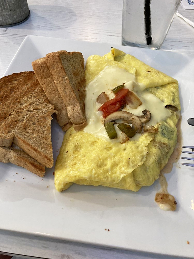 This isn't your diner's sad breakfast—it's an omelet that took classes in France but kept its down-home charm.