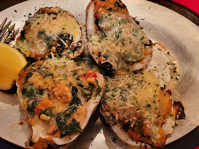 These aren't just oysters – they're little ocean jewels transformed into decadent morsels that would make Neptune himself request seconds.