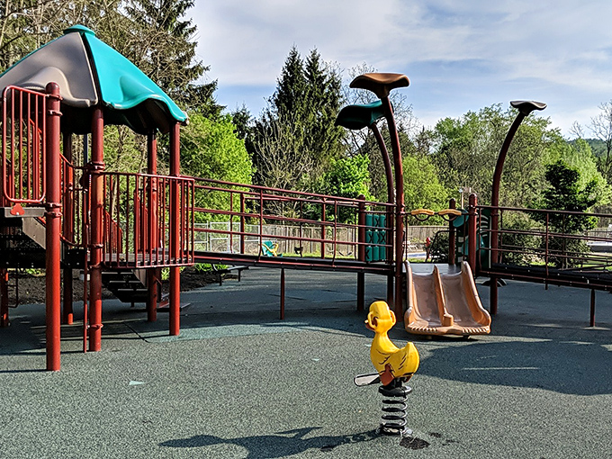 This playground proves that fun doesn't need complicated instructions—just a slide, some sunshine, and the laughter of children discovering the joy of gravity.