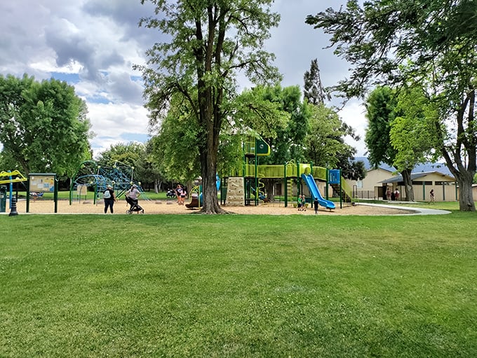 This isn't just any playground—it's where grandkids burn energy while grandparents catch up on local gossip under the shade of mature trees.