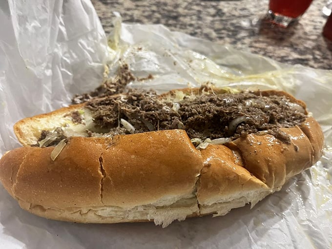 The Philly-inspired steak and onion sub – where thinly sliced beef meets caramelized onions in a relationship that was clearly meant to be.