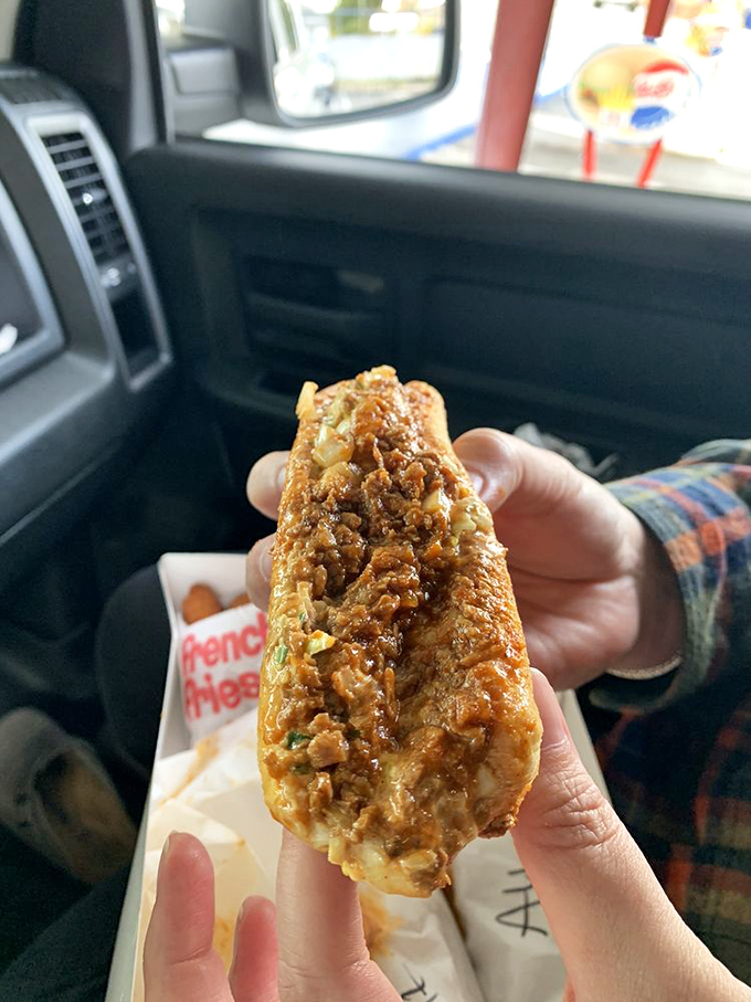 The pimento cheese dog—where Southern tradition meets American classic. This isn't just lunch; it's a cultural handshake between two beloved culinary traditions.