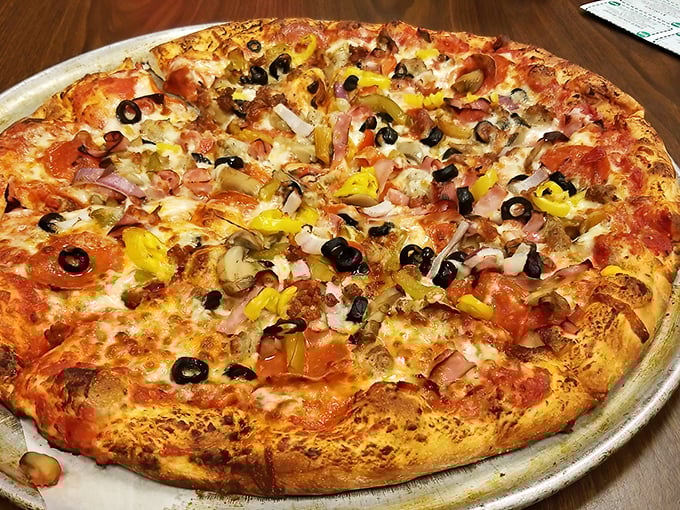 Pizza perfection isn't just about cheese—it's the harmony of toppings dancing together like they've rehearsed for years. This pie nails the choreography.