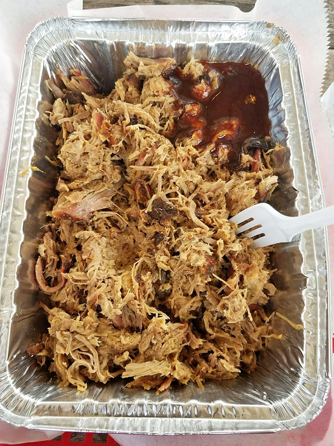 Pulled pork that doesn't need a filter – tender strands of smoky goodness that have clearly been on a low-and-slow journey to perfection.