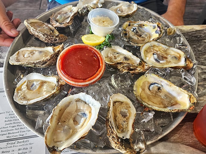 Raw oysters on ice—nature's perfect appetizer. Each briny morsel tells a story of the waters it came from, no passport required.