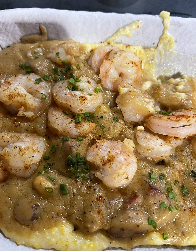 Shrimp and grits – where butter meets soul. This isn't just breakfast elevated; it's the South's comfort food philosophy on a plate.