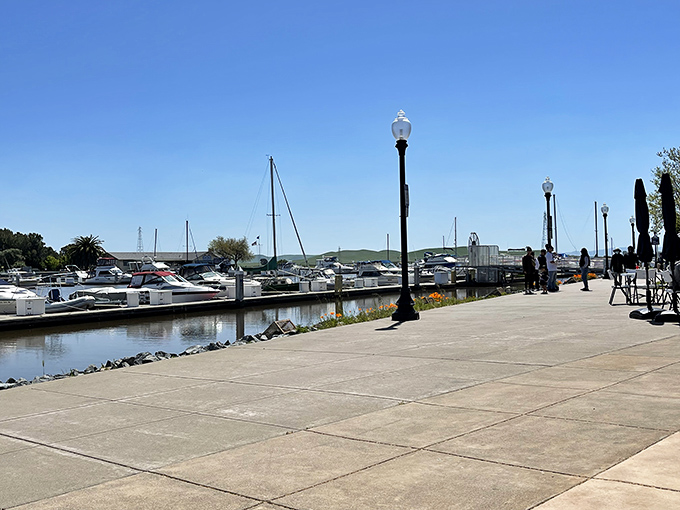 The waterfront promenade—where boats gently bob in agreement that sometimes the best luxury is simply watching the world float by.