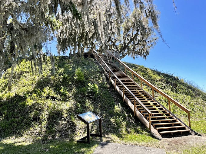 Climbing this ancient mound is like taking the stairs to history's penthouse – the view's worth every step.
