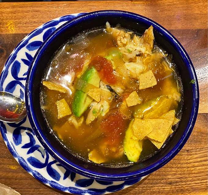 Tortilla soup that warms the soul and proves comfort food transcends all cultural boundaries beautifully.