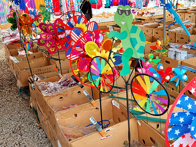 Whirligigs and pinwheels create a carnival of color. Like childhood itself, these simple pleasures still captivate in our digital age.