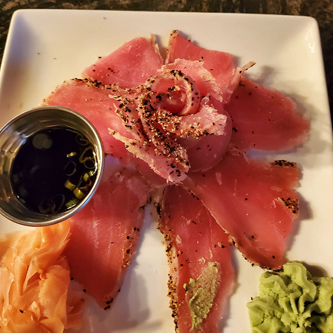 Tuna so fresh it practically introduces itself, artfully arranged with just the right accompaniments. This isn't just food—it's edible artwork.