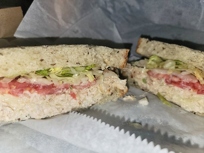 The humble tuna melt gets the royal treatment on rye bread. Simple ingredients transformed into something that makes you close your eyes with each bite.