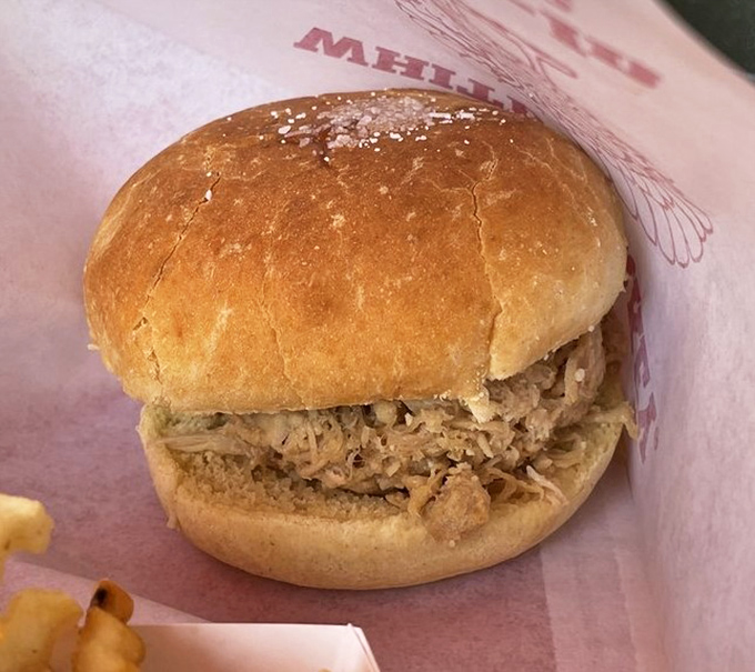 The namesake sandwich in all its shredded glory—turkey that's actually moist and flavorful, not just playing the part of "healthy option."