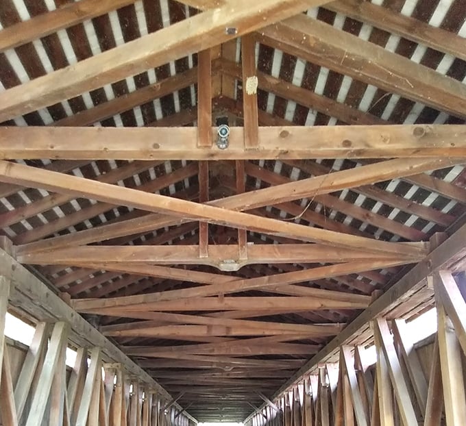 Look up! The intricate wooden truss system isn't just architectural eye candy—it's engineering genius that's kept this structure standing since Lincoln was campaigning.