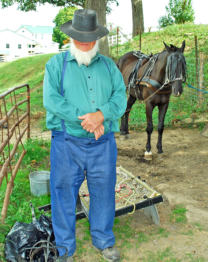 Weathered hands tell stories that words never could – this craftsman and his horse represent generations of wisdom passed down through daily practice.