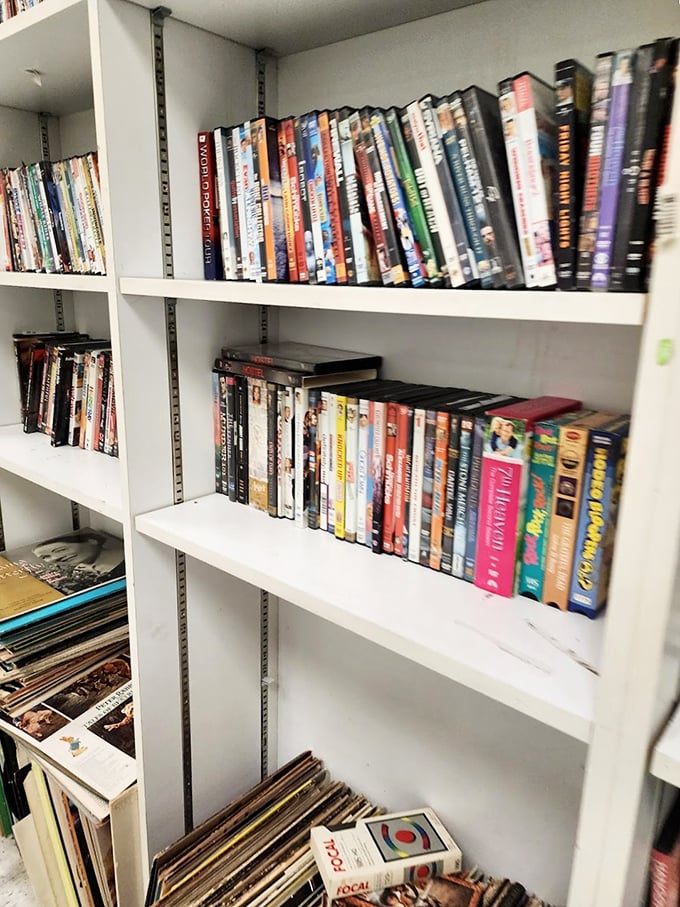 Bibliophiles rejoice! From bestsellers to vintage cookbooks, the media section creates a time capsule of entertainment history waiting to be rediscovered.